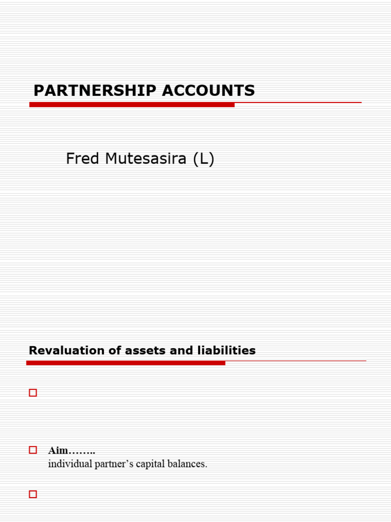 Partnership Accounts Revaluation And Dissolution Pdf Debits And