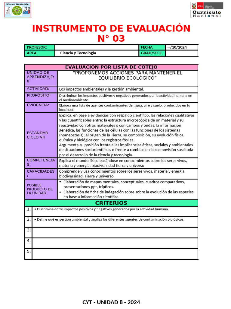 C-4º LC Act 3-Cyt-Und 8 | PDF | Entorno natural | Biodiversidad