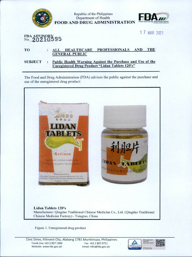 FDA Advisory No.2021 0595 | PDF