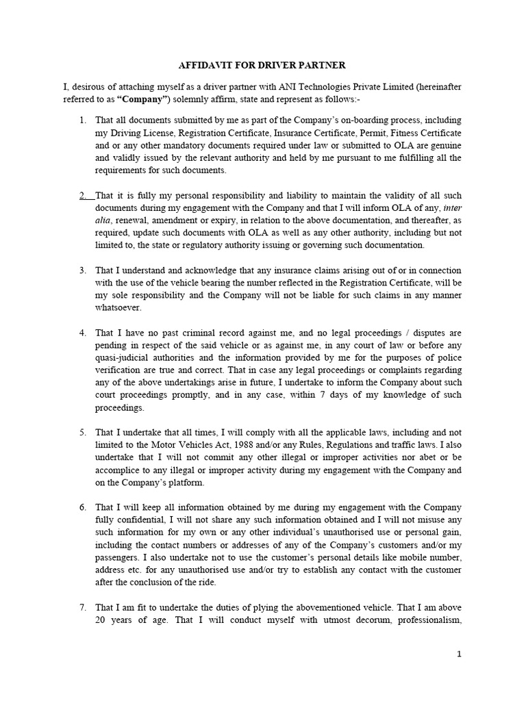 Driver Affidavit en | PDF | Common Law | Justice