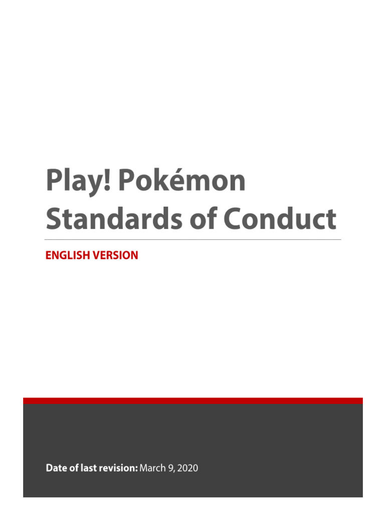 Play Pokemon Standards of Conduct 03092020 en | PDF | Pokémon | Harassment