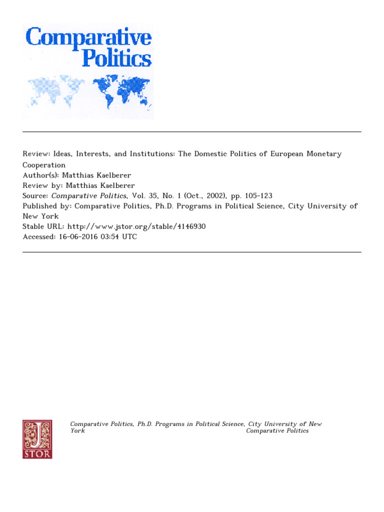 [Comparative Politics 2002-oct vol. 35 iss. 1] Kaelberer, Matthias ...