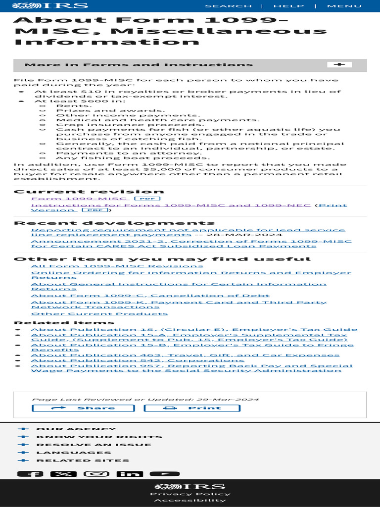 Understanding Form 1099-MISC Requirements | PDF
