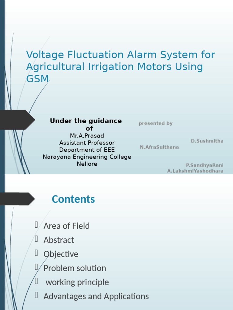 Voltage Fluctuation Alarm System Presentation | PDF | Power Supply ...