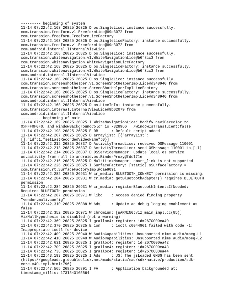 logcat_1731540162126 | PDF | Computer Engineering | Operating System Families