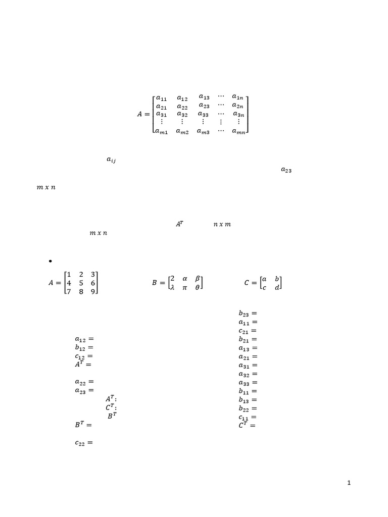 06 Matrices1 | PDF | Matriz (Matemáticas) | Análisis matemático