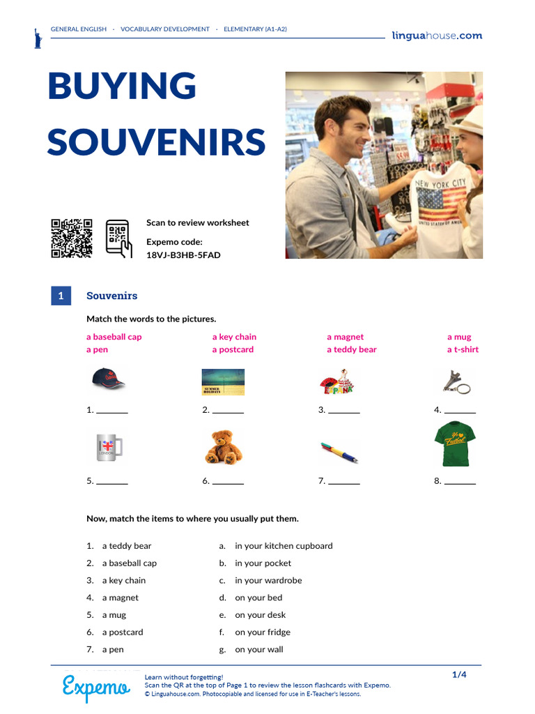 Buying Souvenirs American English Student | PDF