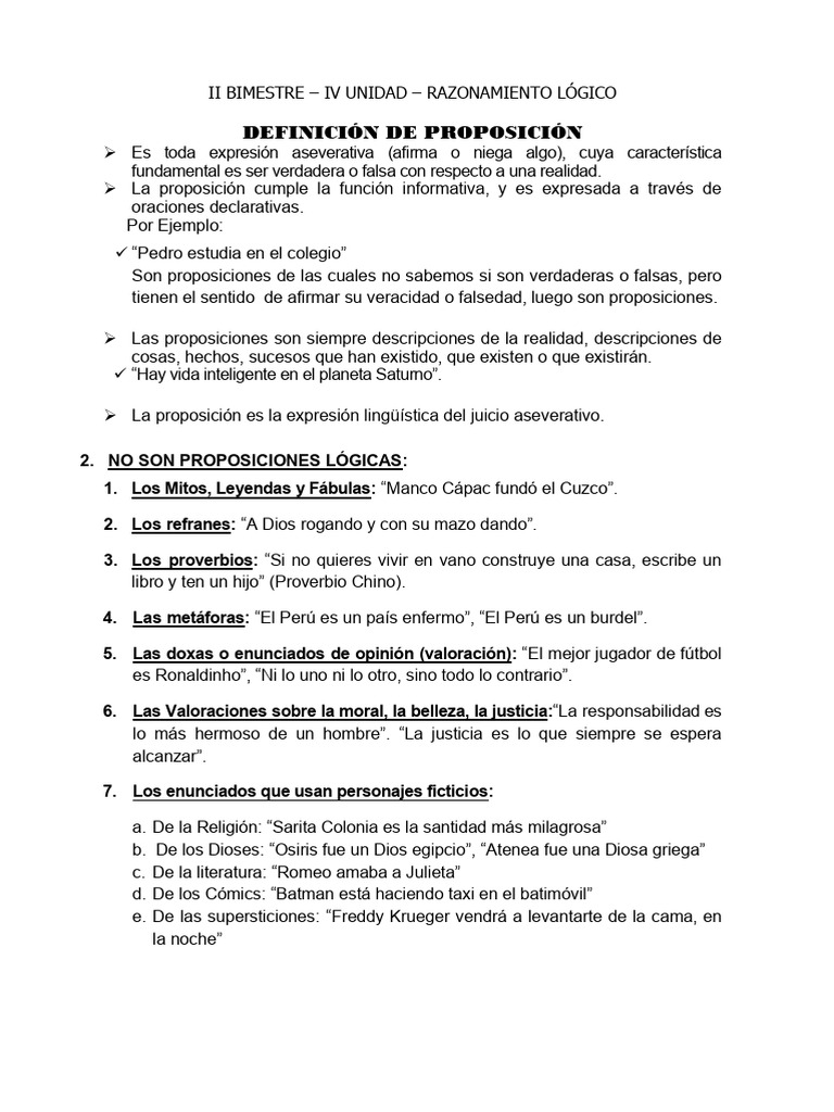 Nº1 - Proposiciones | PDF | Proposición | Verdad