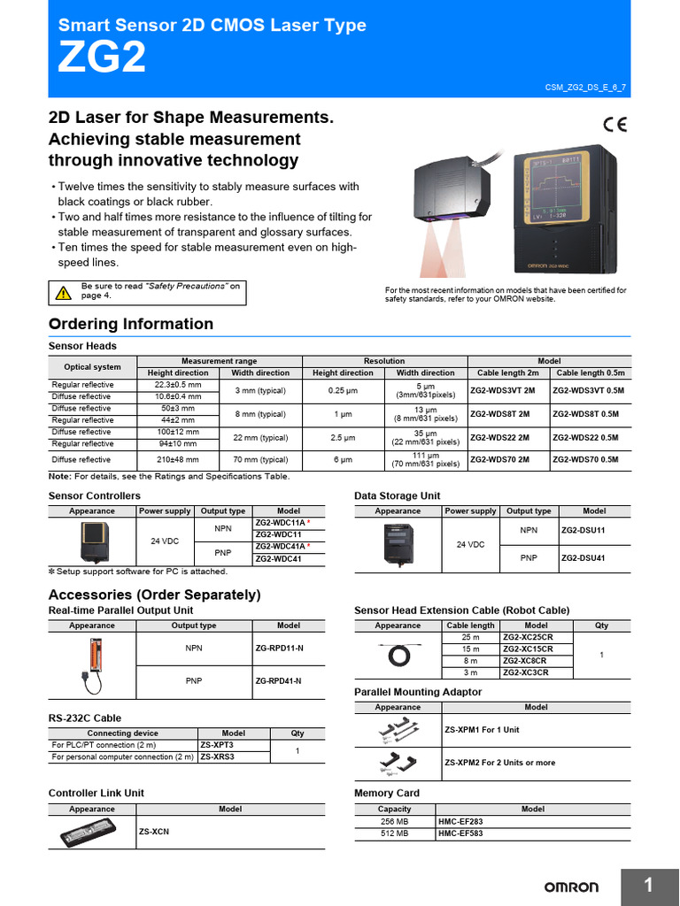 ZG2-WDS22 Laser Sensor Specifications | PDF | Bipolar Junction ...