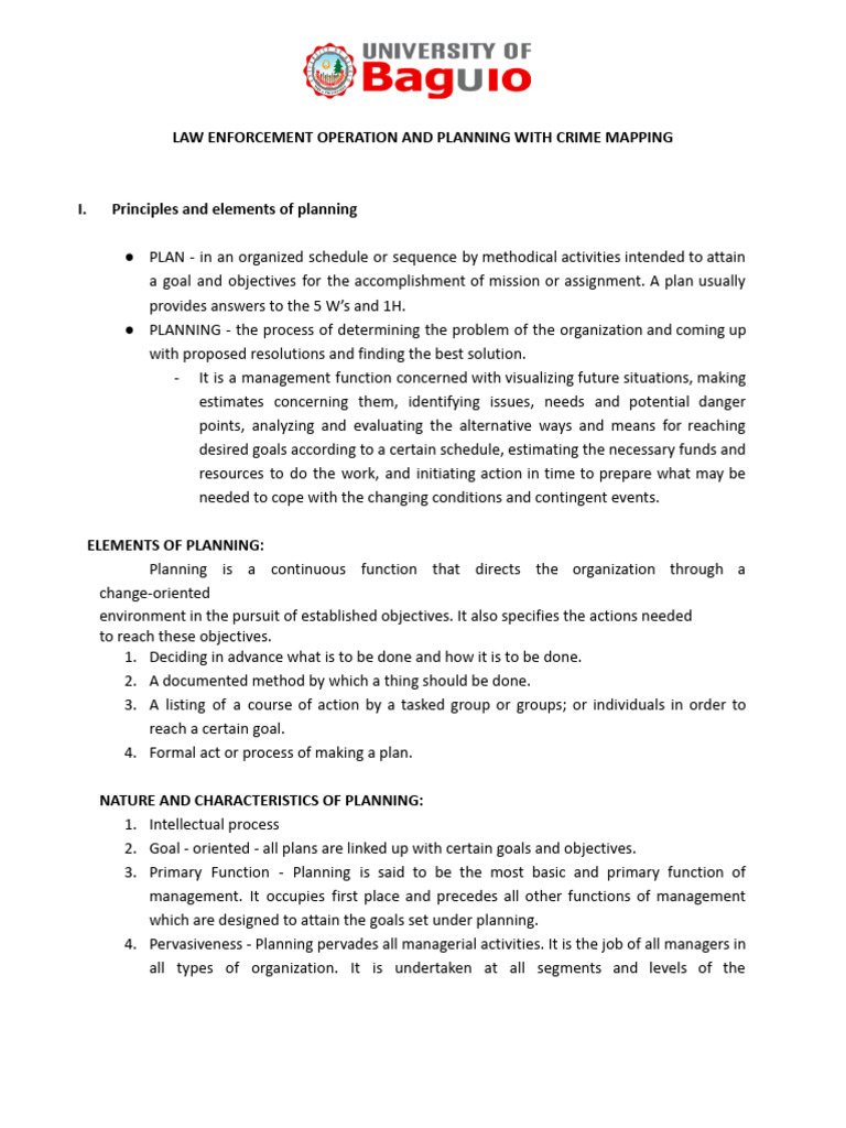 LAW ENFORCEMENT OPERATION AND PLANNING WITH CRIME MAPPING.docx | PDF ...