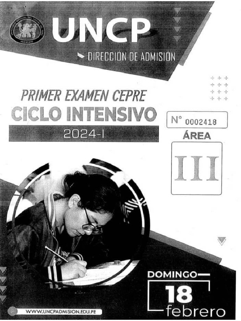 Primer Examen Cepre Área III | PDF
