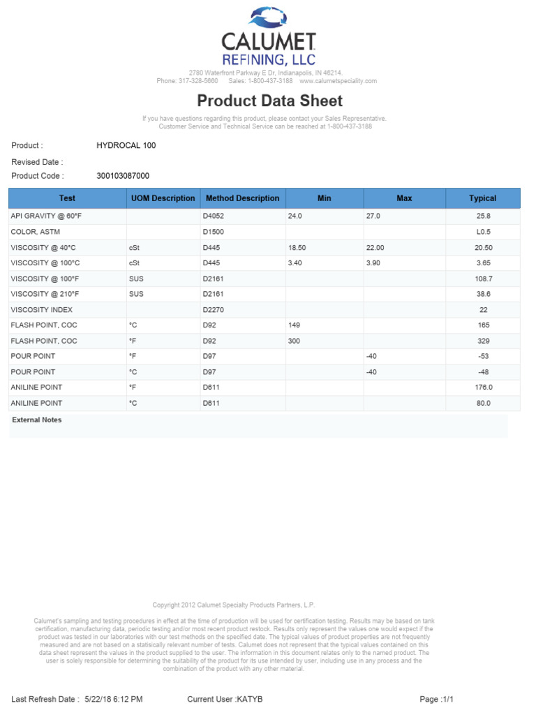 Hydrocal 100 tds | PDF | Viscosity