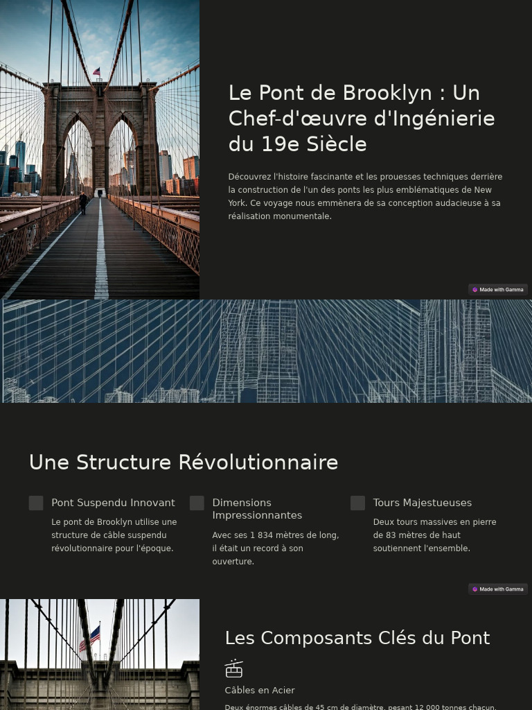 Chef-d'œuvre d'Ingénierie : Pont de Brooklyn | PDF | Pont | Ingénierie civile