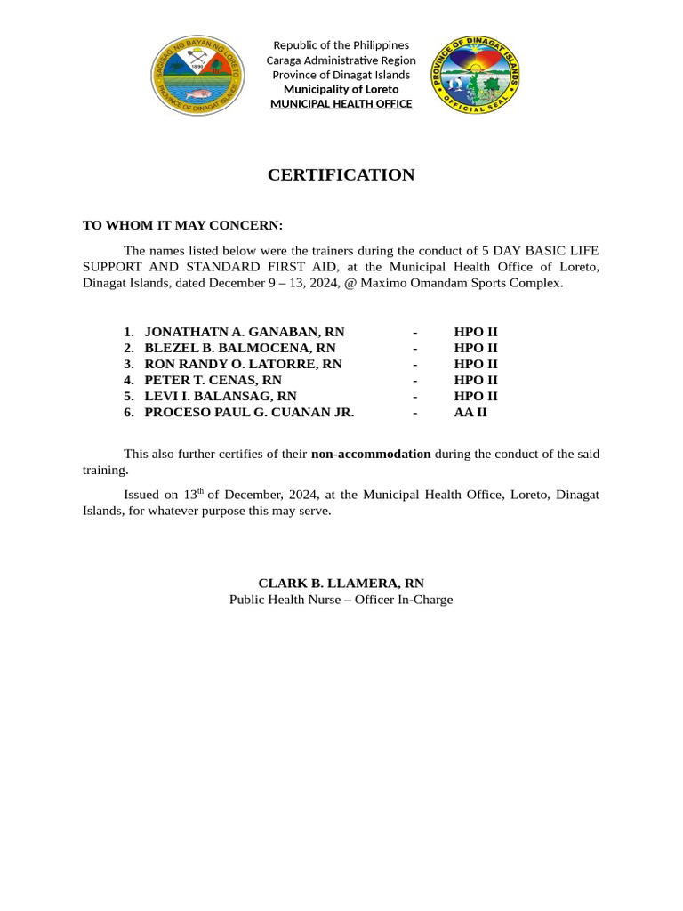 Certification of Non-Accommodation | PDF