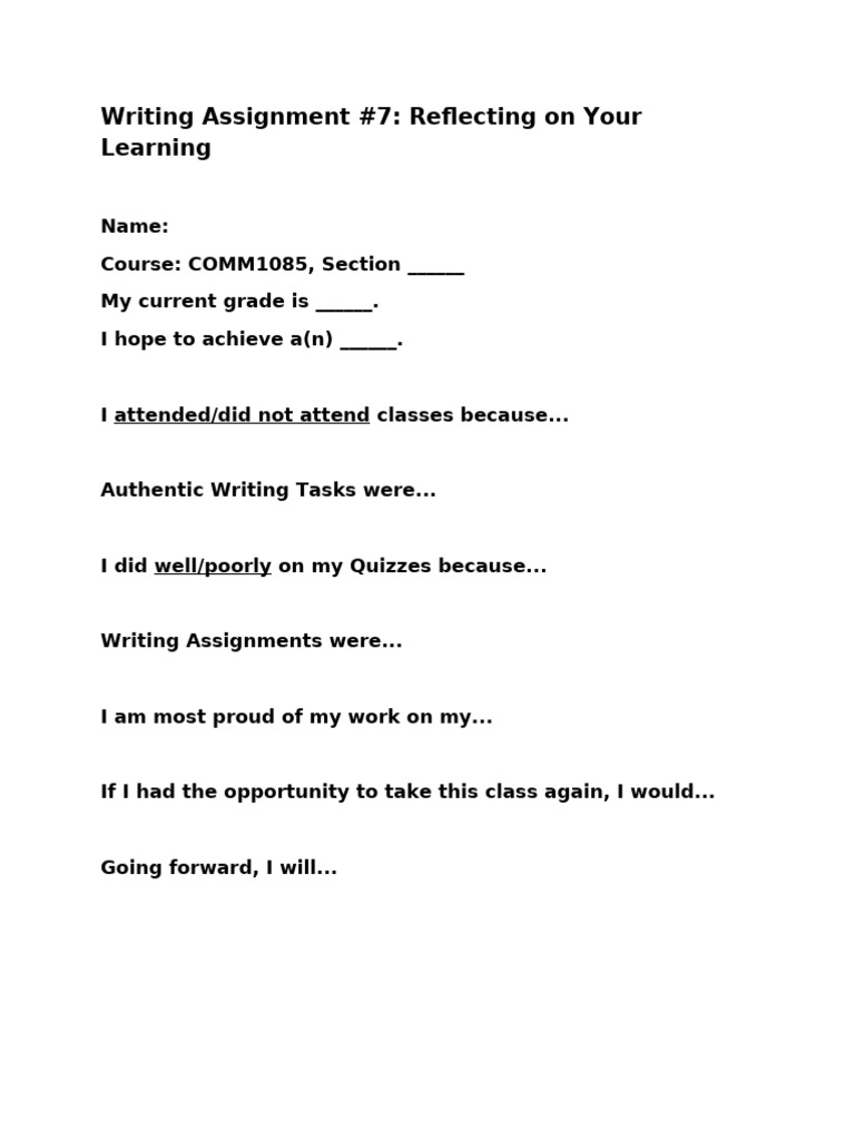 Writing Assignment #7 Outline Planner | PDF