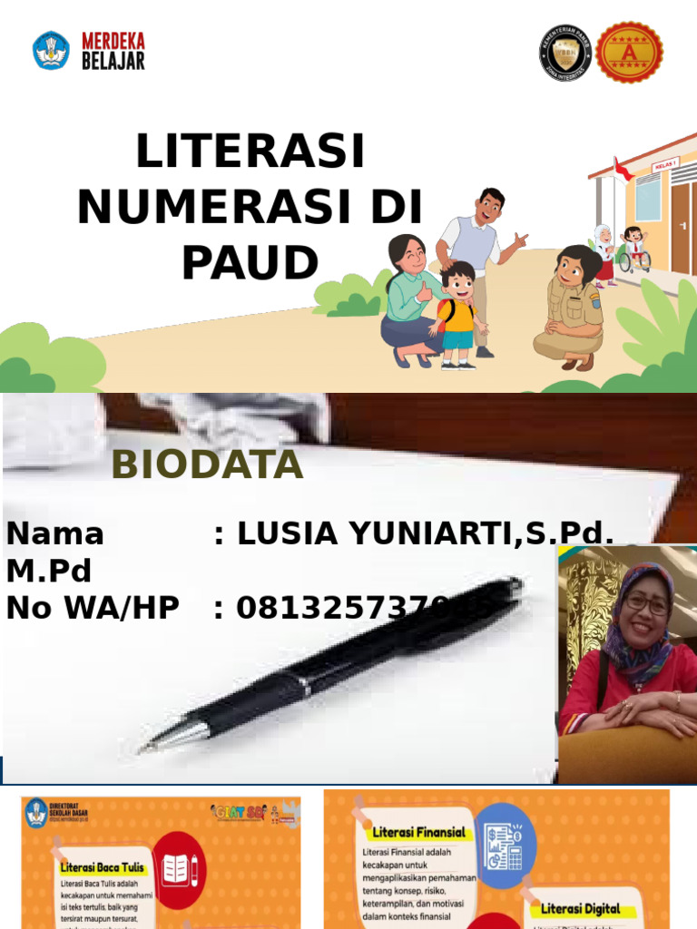 Literasi Numerasi Di Paud (Lusi - PS) - Sos - KSP 2024 | PDF