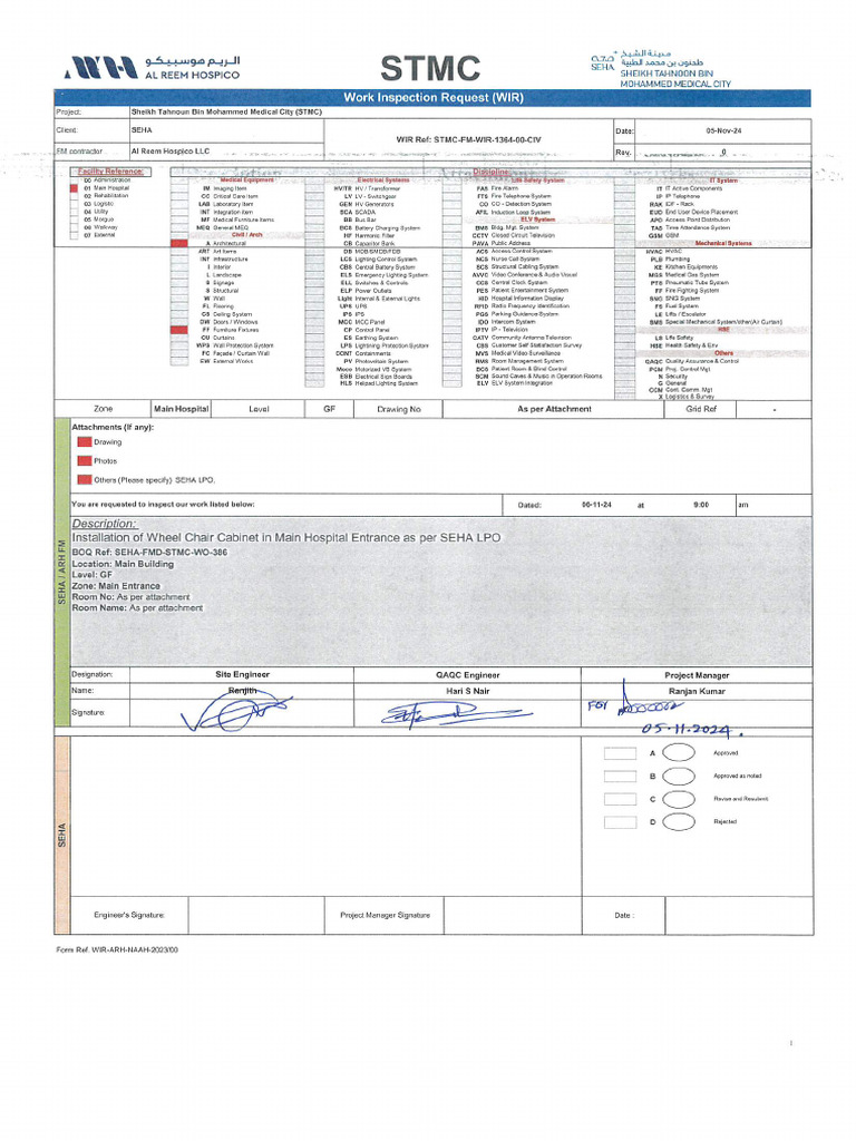 1364-00 - STMC-FM-WIR-1364-00-CIV - Installation of Wheel Chair Cabinet ...