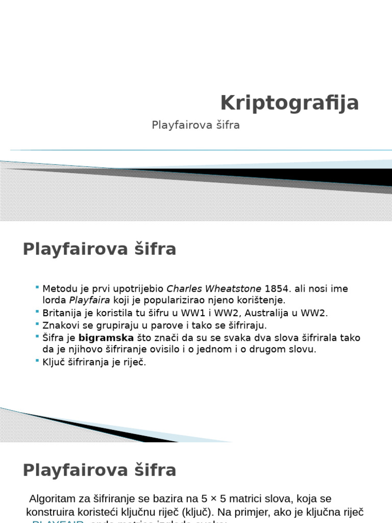 Playfair Šifra | PDF
