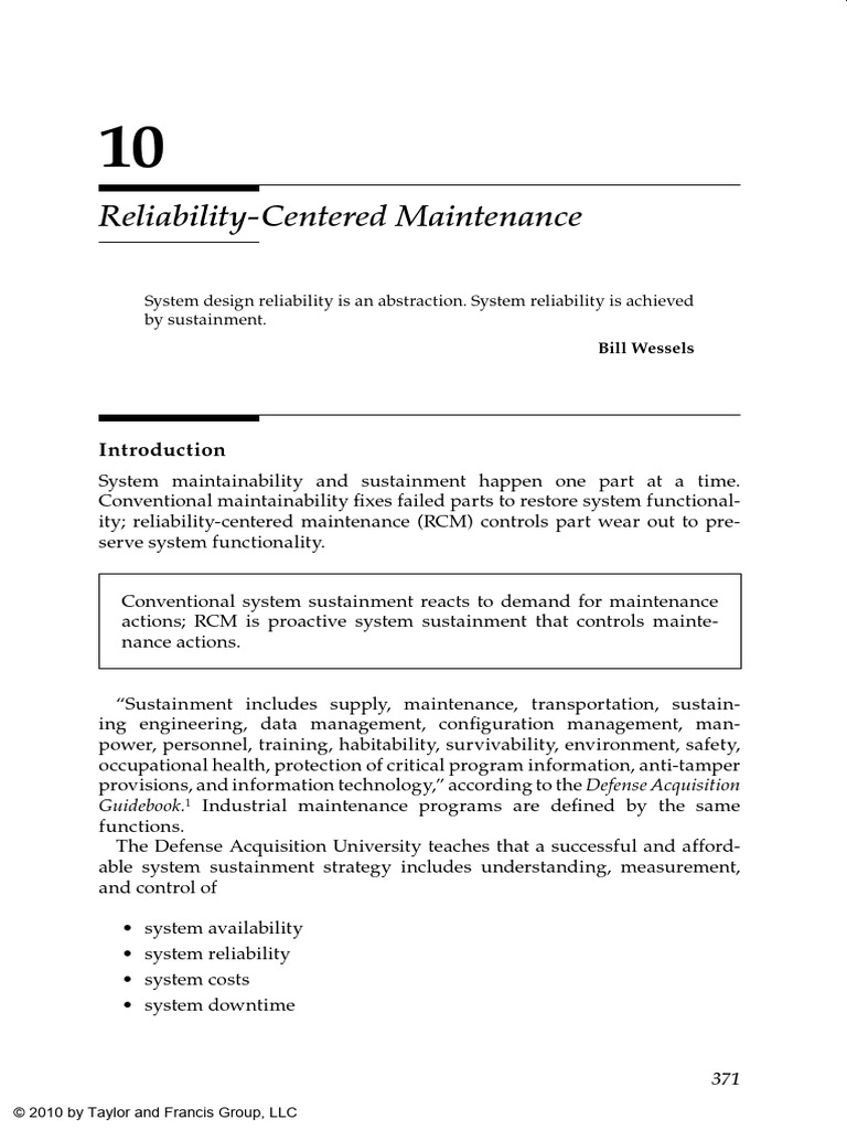 RCM | PDF | Reliability Engineering | Screw