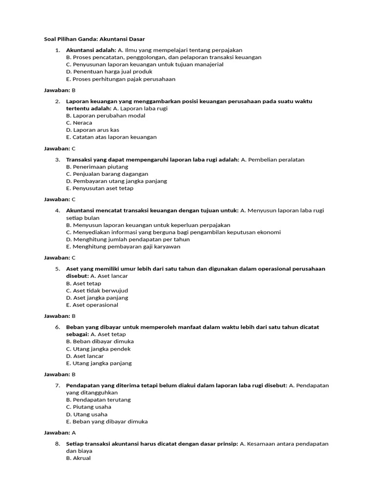 Soal Pilihan Ganda DPK X | PDF