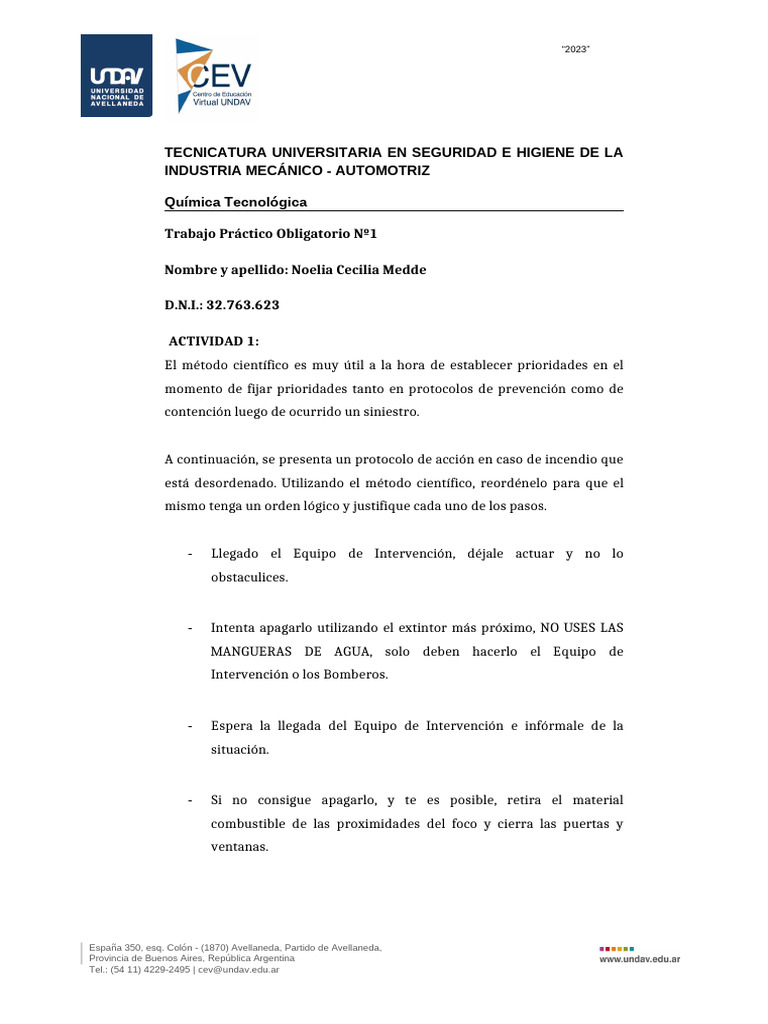 Medde Noelia - Química - TPO1 | PDF | Decibel | ruido