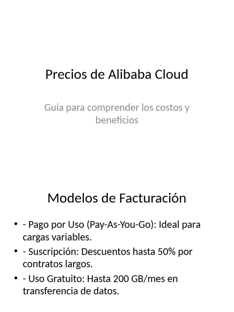 Precios Alibaba Cloud | PDF