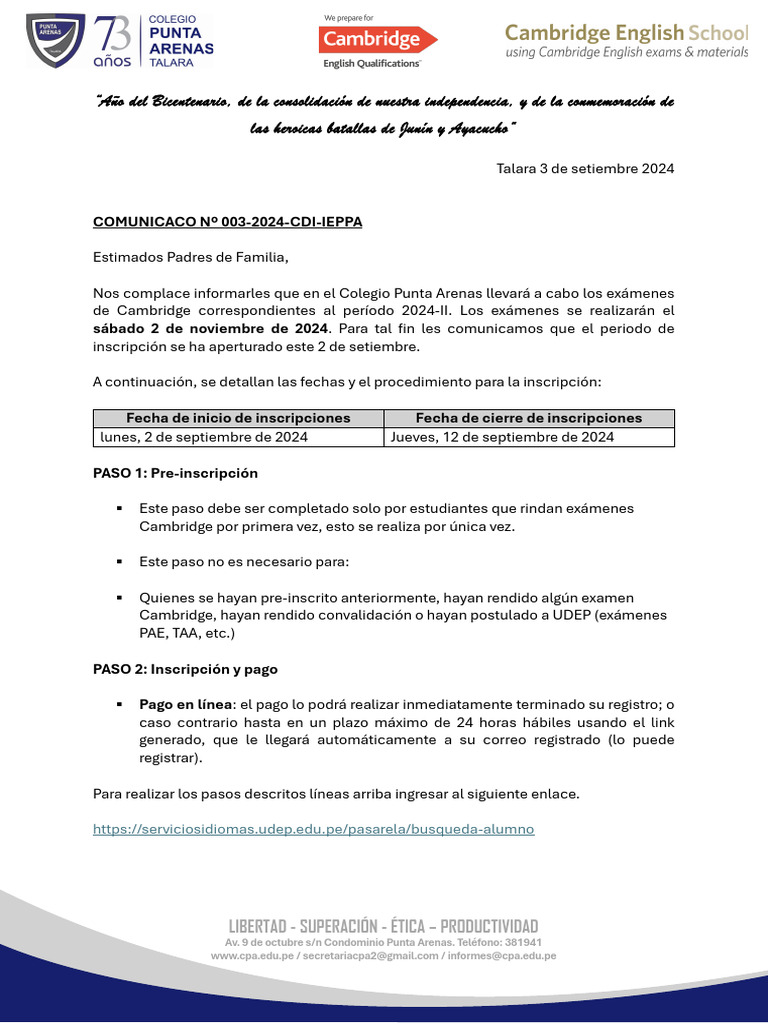 Comunicado 003-2024-Cdi | PDF