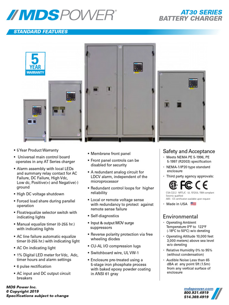 AT30 Battery Charger Specs | PDF | Battery Charger | Rectifier