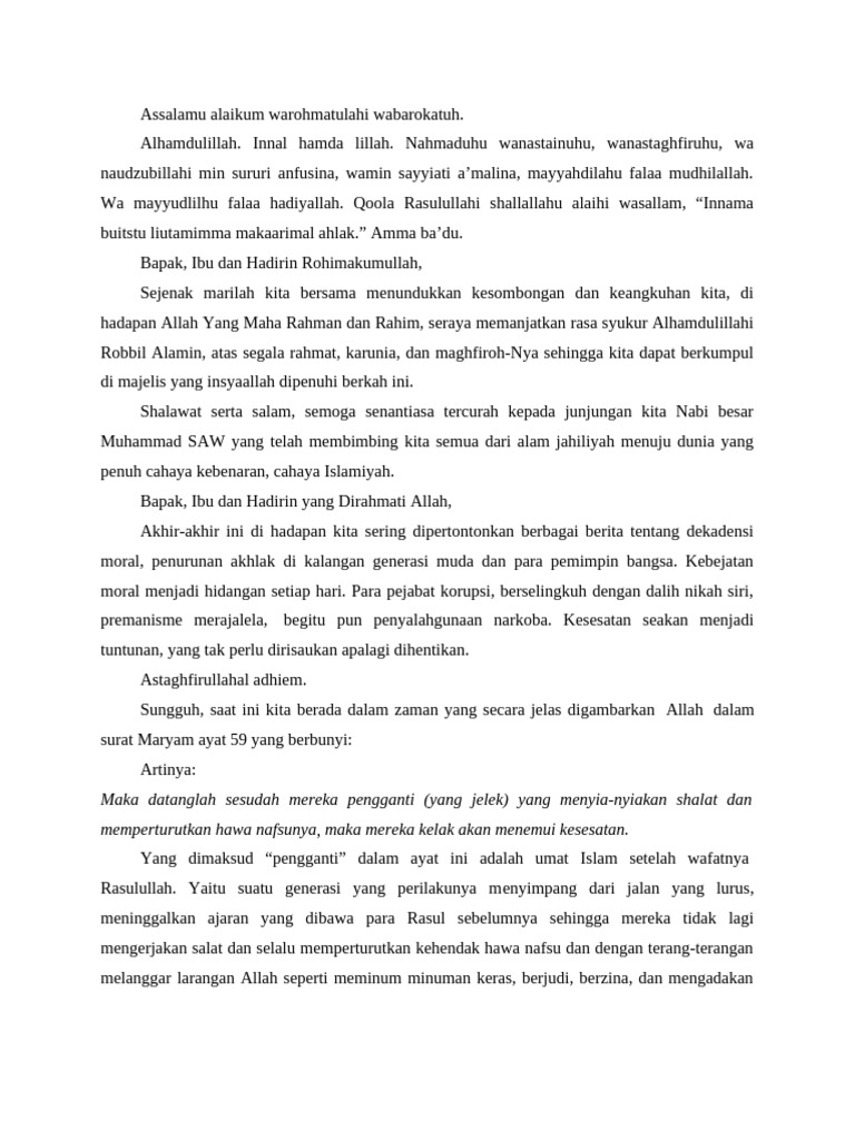 Membangun Generasi Muda Islami | PDF
