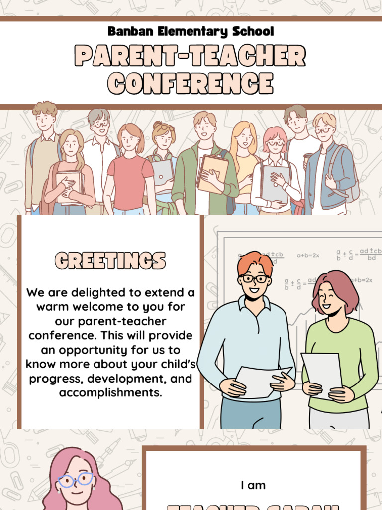 Parent Teacher Conference Educational Presentation in Beige and Black ...