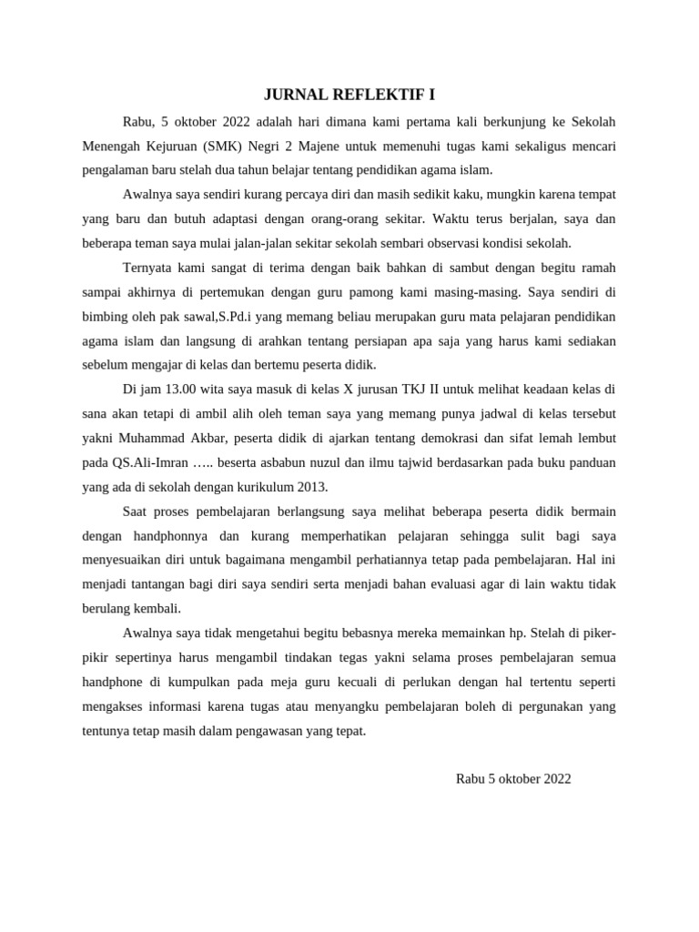 Jur - Reflektif 1 | PDF