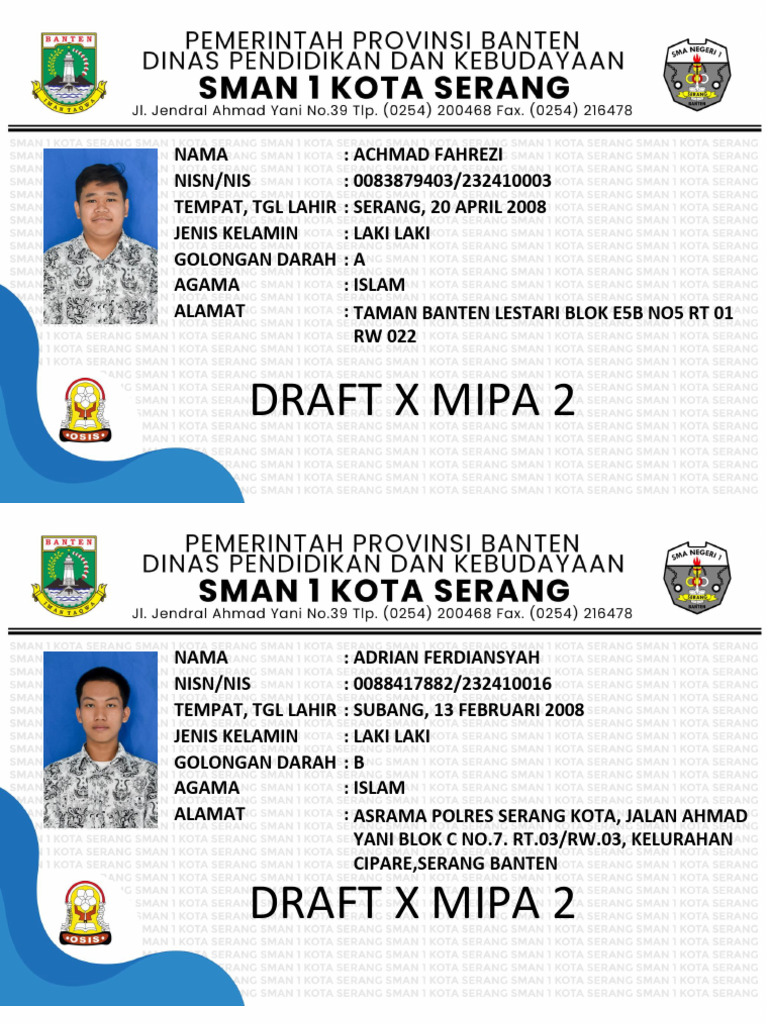 X MIPA 2 Draft IDCard | PDF