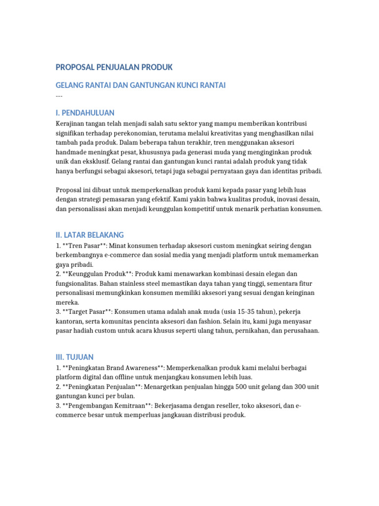 Proposal Penjualan Produk Detail | PDF