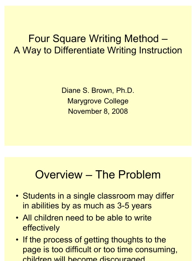 Four Square Writing Method Presentation | PDF | Communication | Cognition