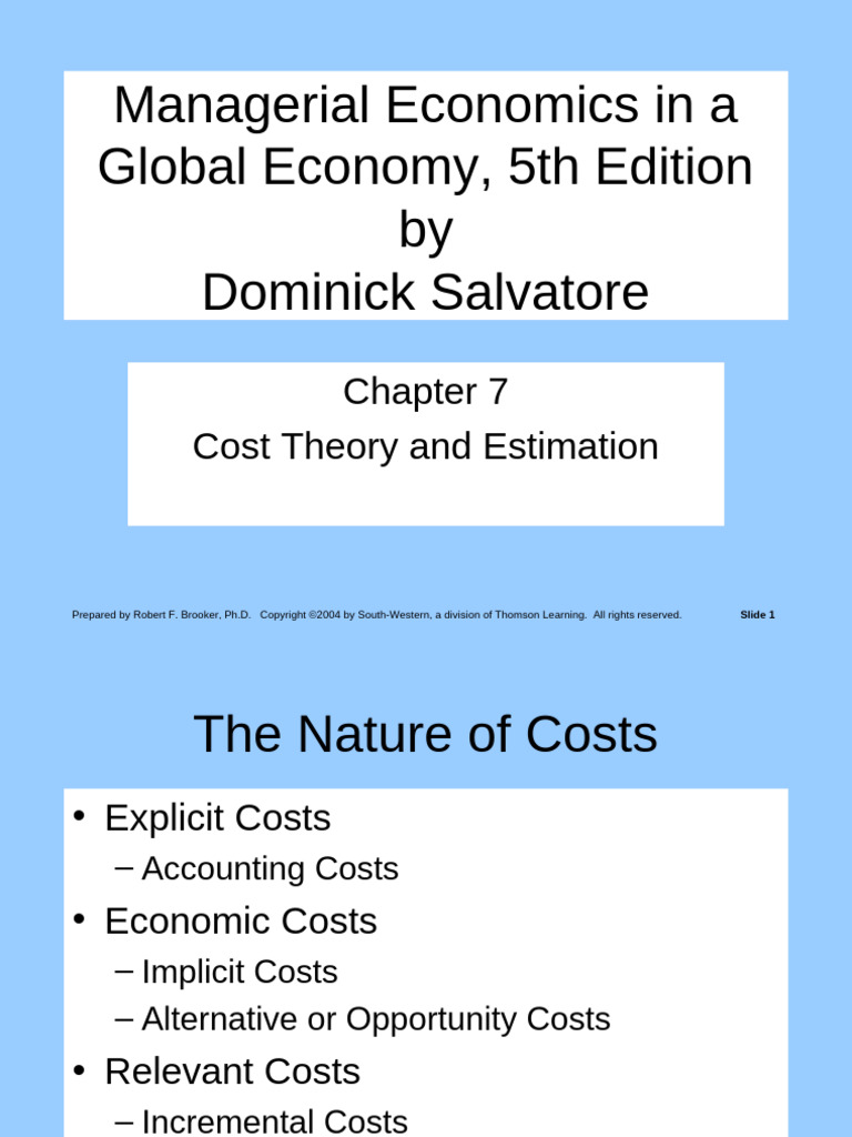 ch07-Cost Theory | PDF | Marginal Cost | Average Cost