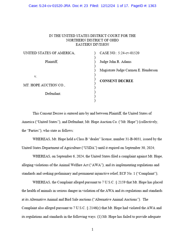 Signed Consent Decree | PDF | Consent Decree | Collateral Estoppel