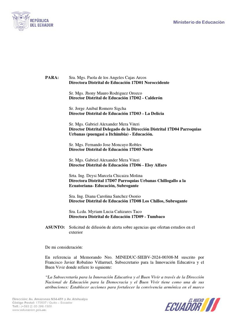 Mineduc Sedmq 2024 01072 M | PDF | Ecuador