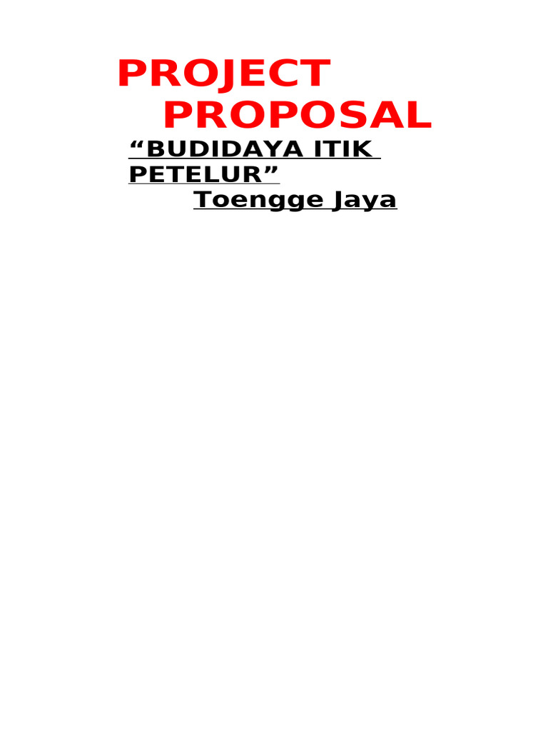 Proposal Itik | PDF