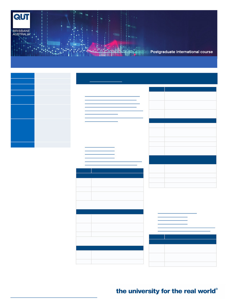 Master of Renewable Energy With Data Analytics - QUT | PDF | Machining ...