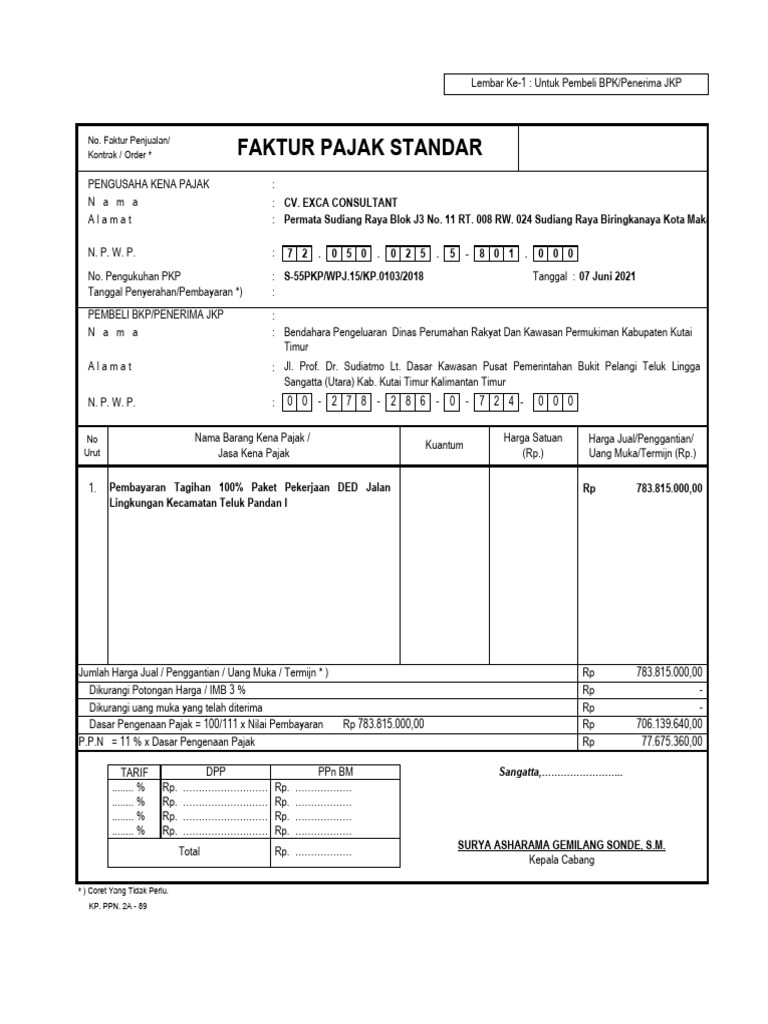 7. DED Teluk Pandan I (FAKTUR) (1) | PDF