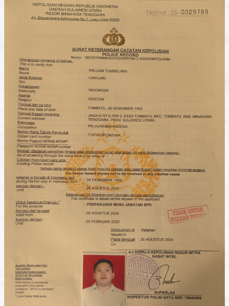 BPD William (Kelengkapan Dokumen) | PDF