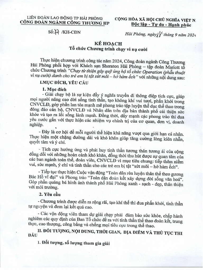 77 KH To Chuc Chuong Trinh Chay VI Nu Cuoi - 0001 | PDF