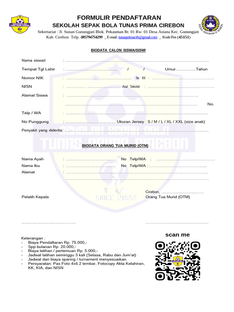 Form Pendaftaran SSB | PDF