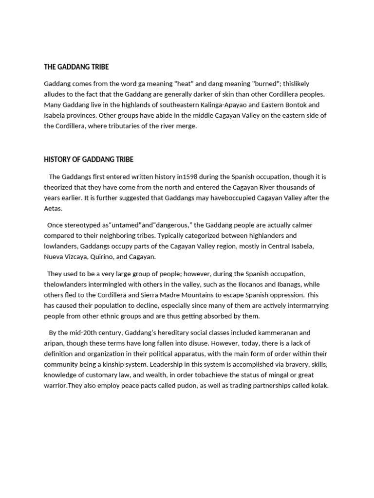 Gaddang Tribe: Culture & Traditions | PDF