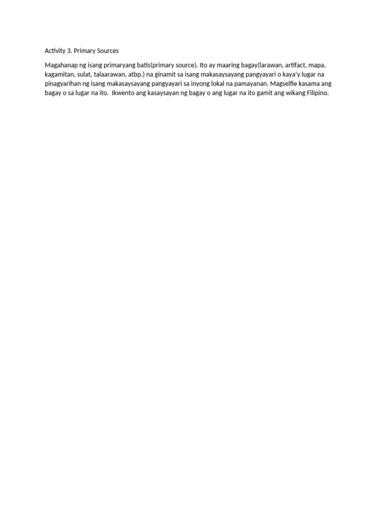 Activity 3 Primary Sources | PDF