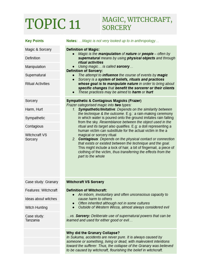 Anthropology of Religion: Magic, Witchcraft, Sorcery | PDF | Witchcraft ...