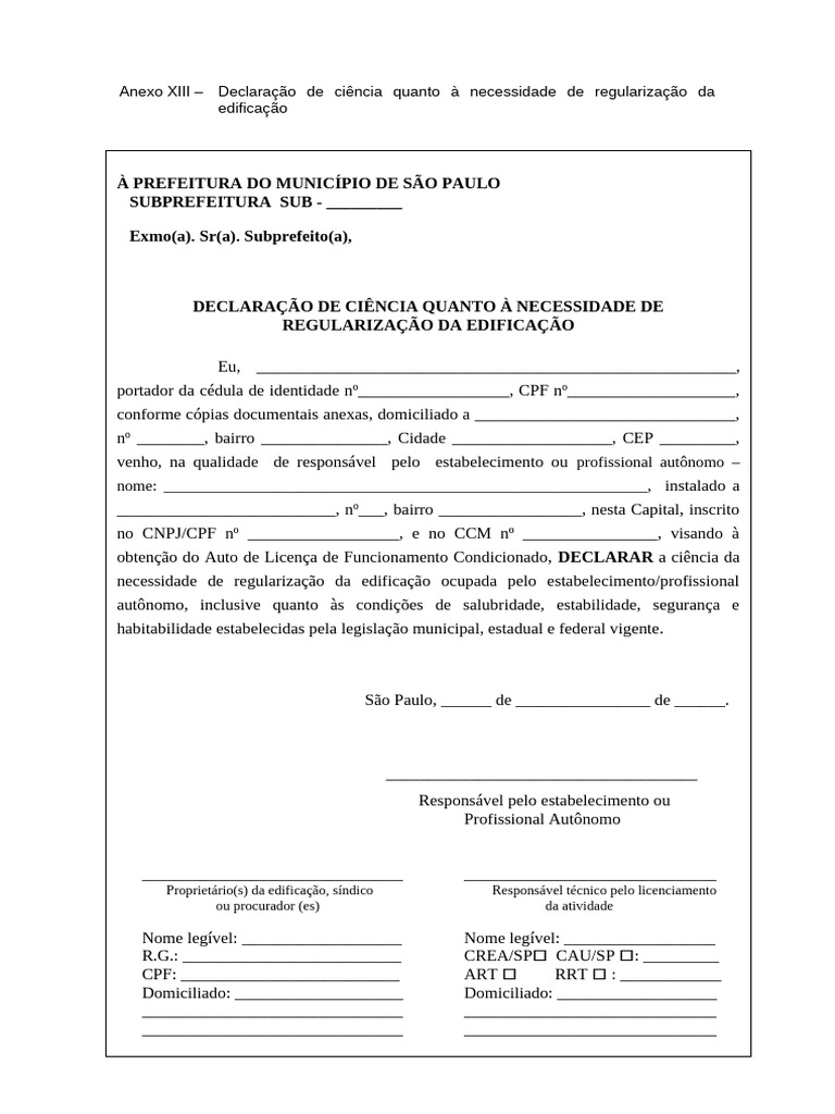 ANEXO XIII - PORT 017 23 - SMSUB - Aprova modelos para auto de licen+ºa ...