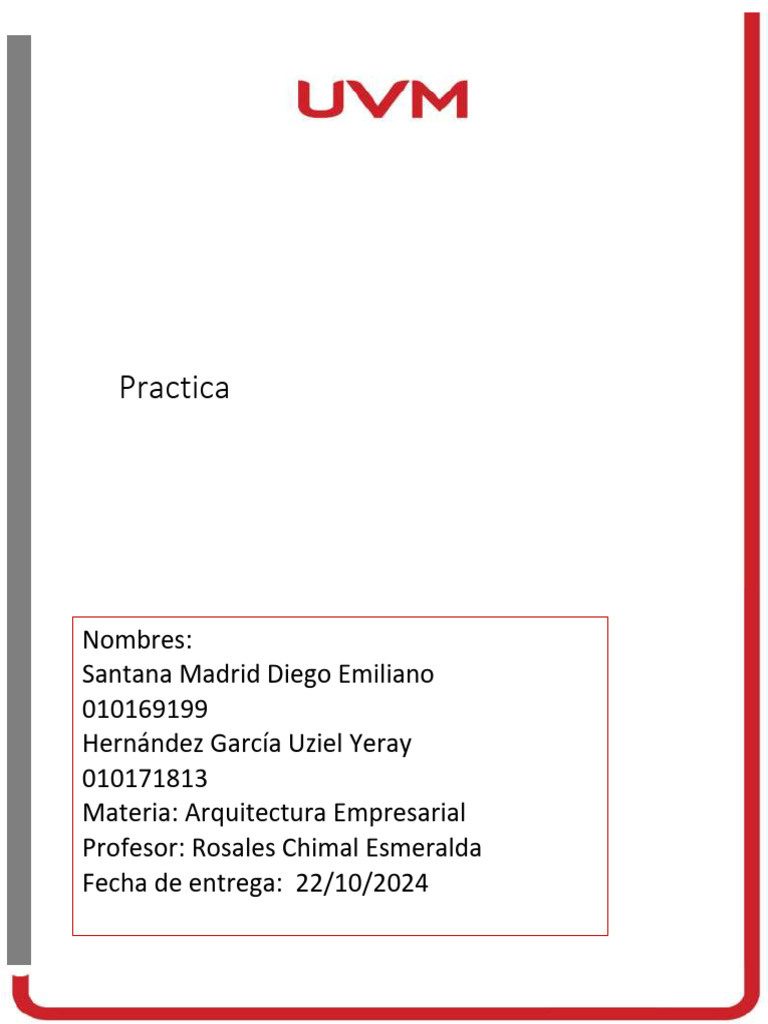 Practica 15 Octubre 2024 DESM UYHG | PDF | Ciencias de la Información ...