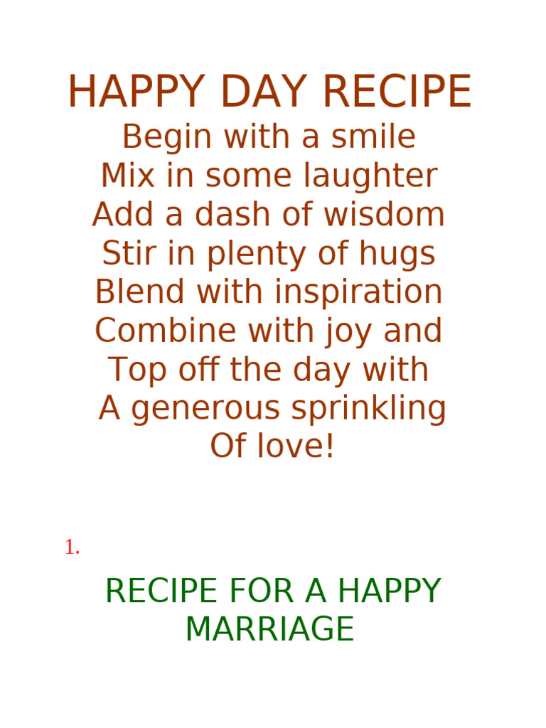Recipes for Love and Happiness | PDF | Tablespoon