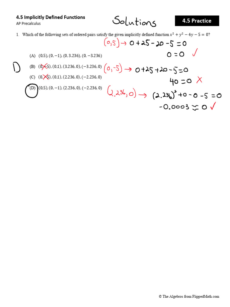 appc_4.5_solutions | PDF | Function (Mathematics) | Equations
